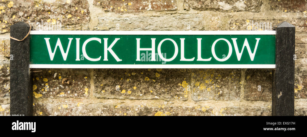 Wick Hollow - street / road name Stock Photo - Alamy