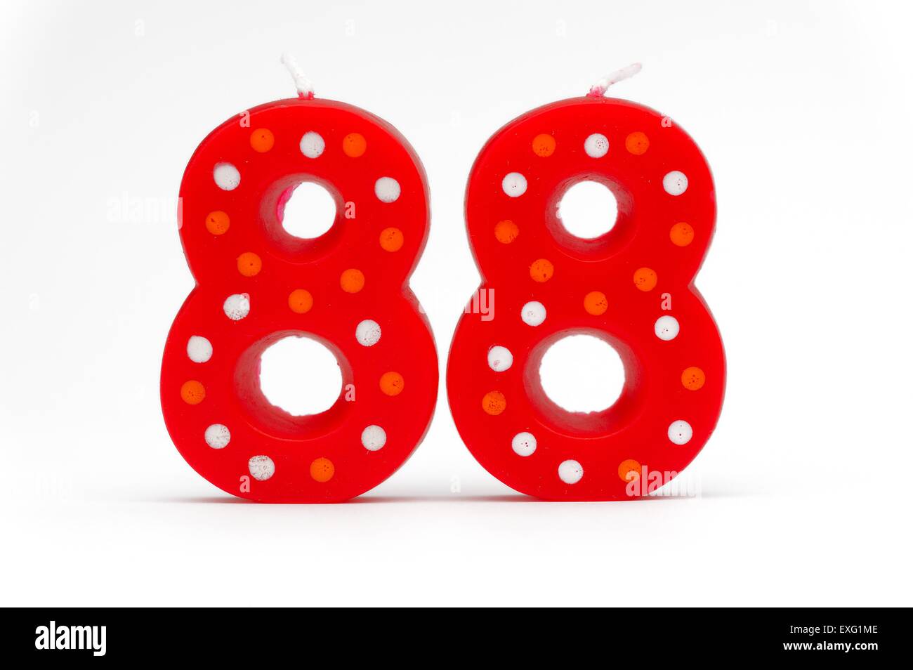 Eighty eight shaped birthday candles Stock Photo - Alamy