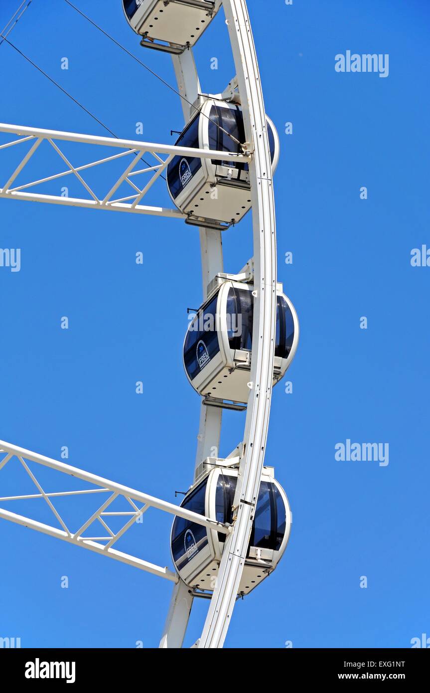 Close up of the pods of the Echo wheel of Liverpool at Keel Wharf ...