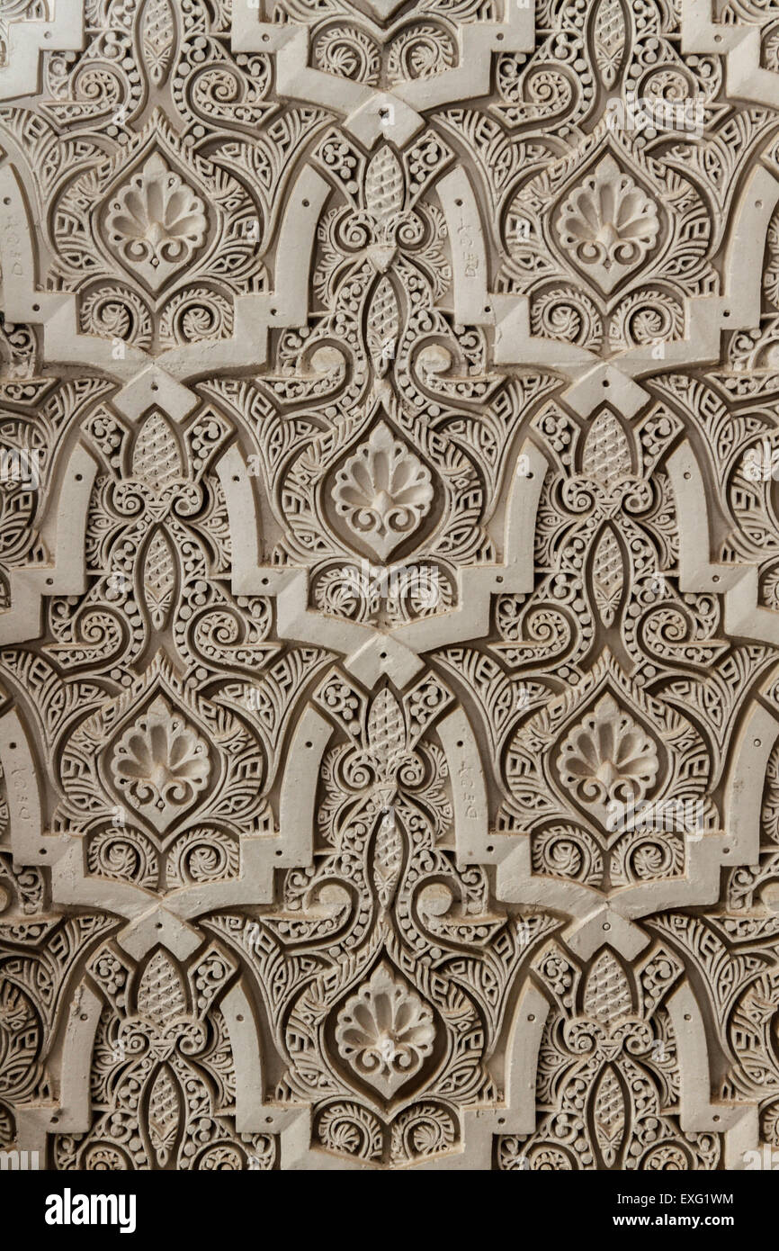 Moroccan Stucco Moorish plasterwork Stock Photo - Alamy