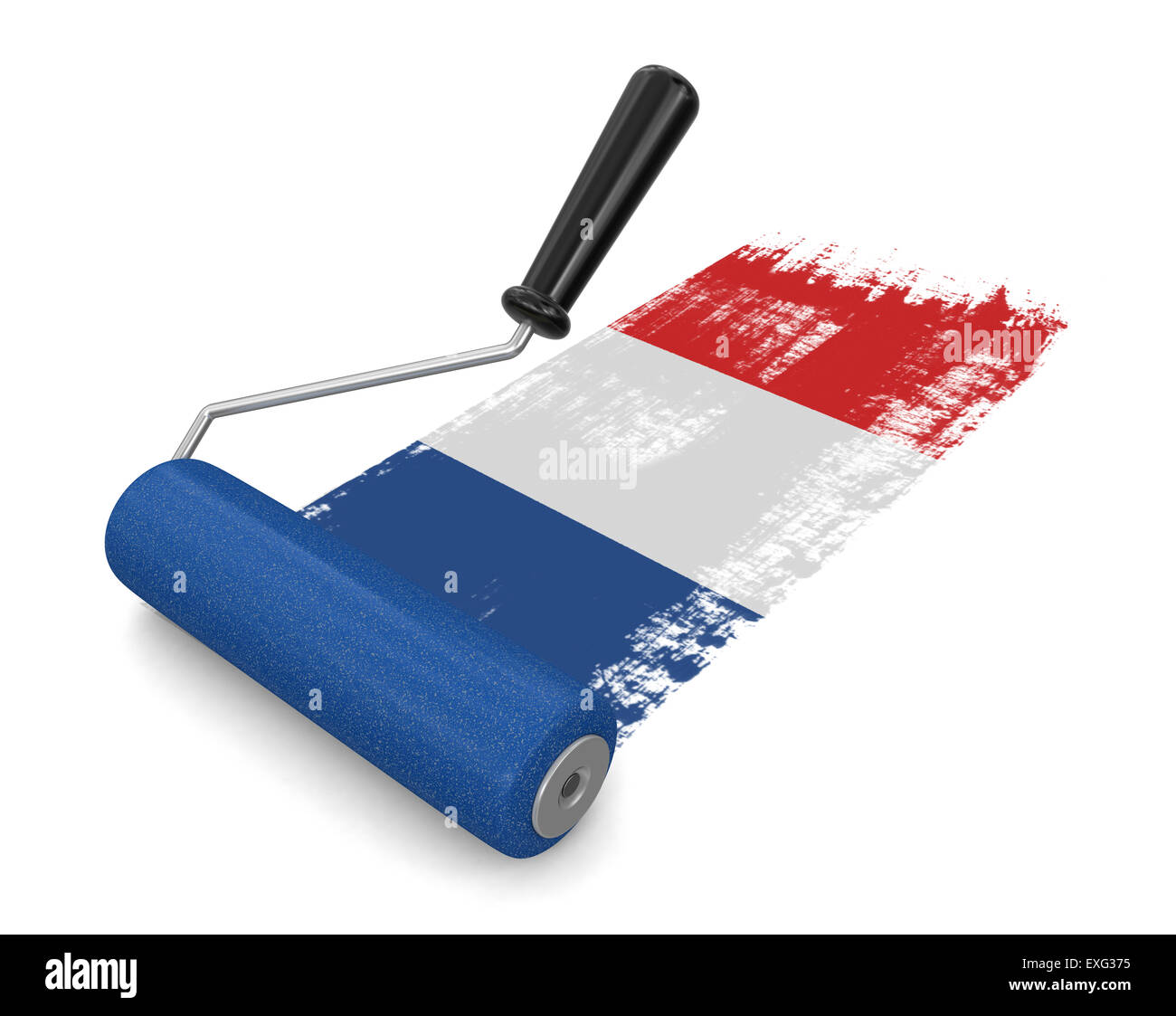 Paint roller with French flag (clipping path included Stock Photo - Alamy