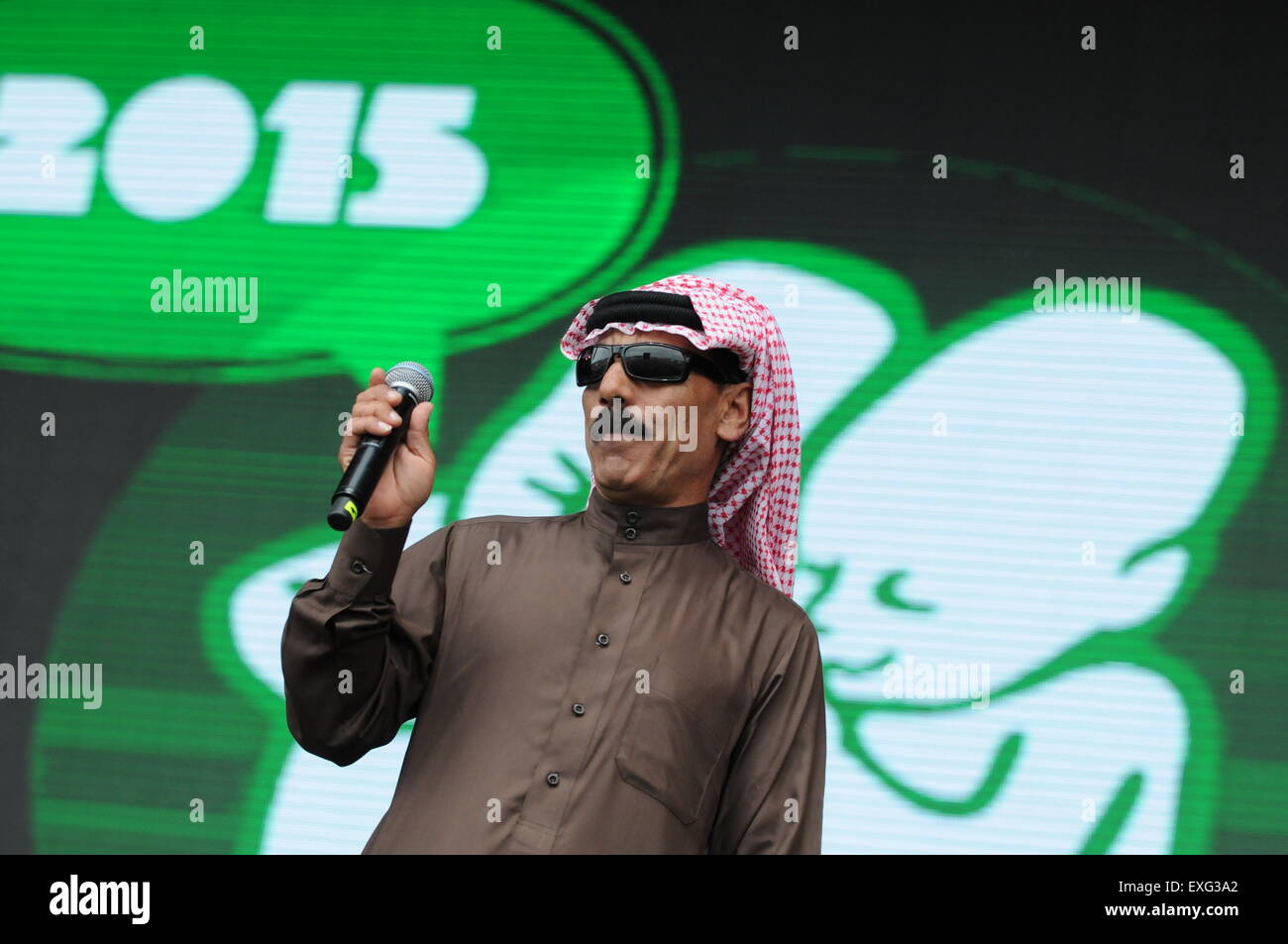 Singer Omar Souleyman from Syria performs during the music festival ...