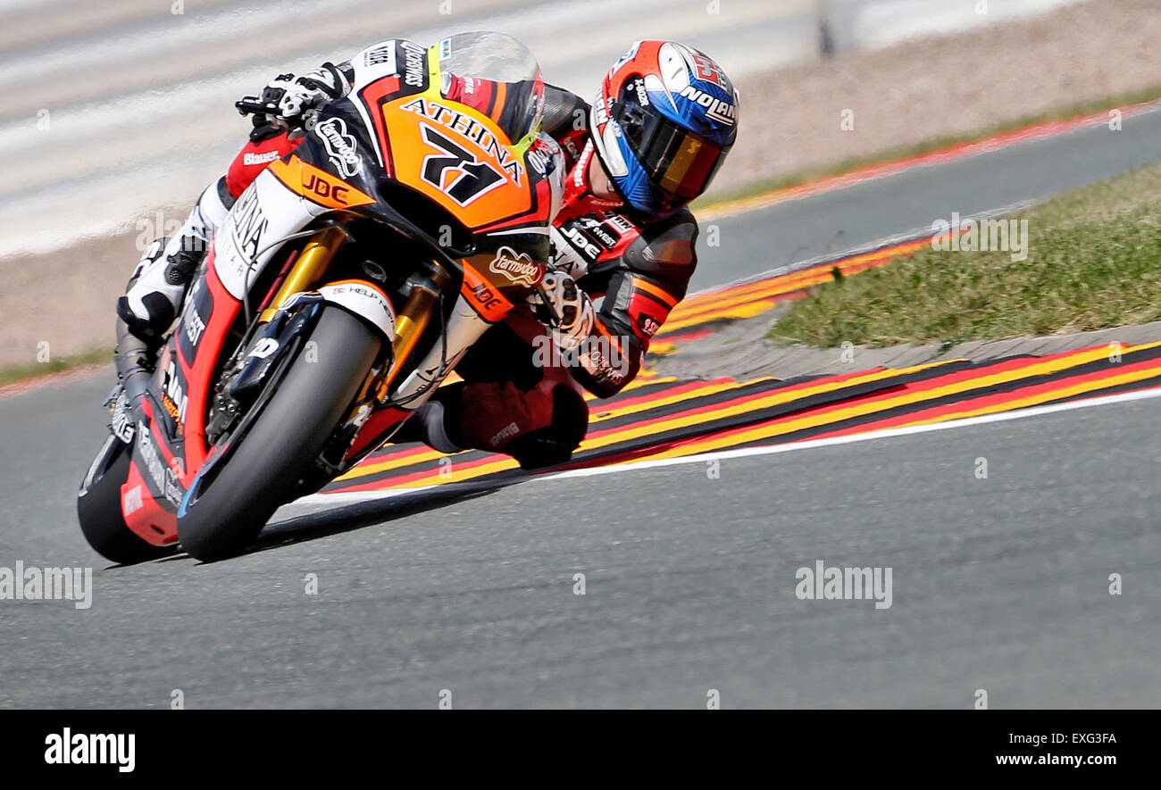 Italian MotoGP rider Claudio Corti of Athina Forward Racing in action ...