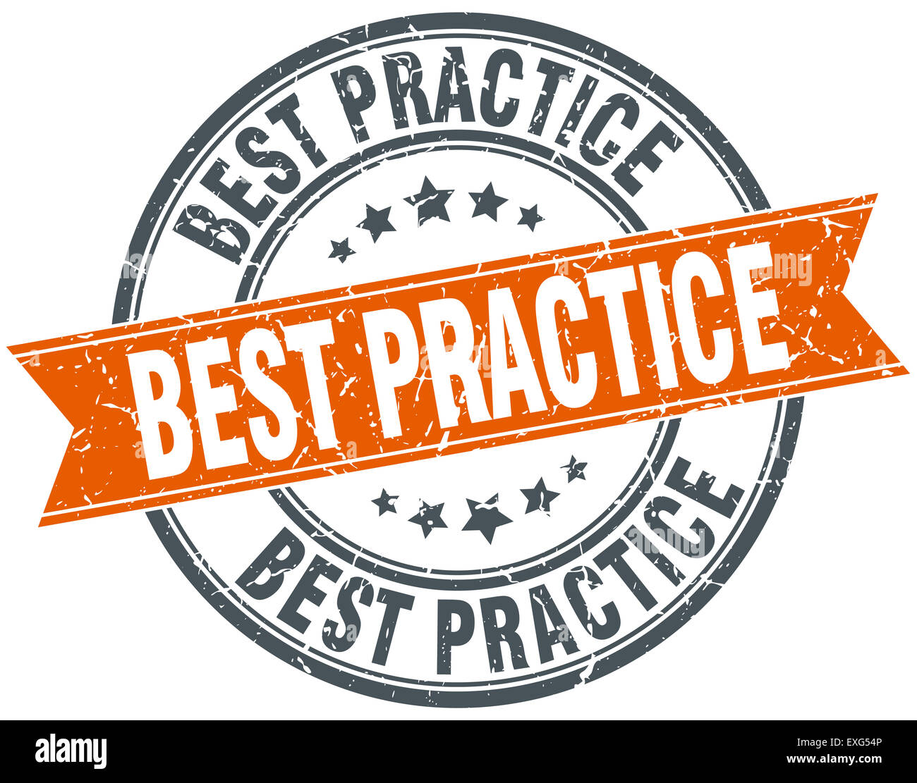 best practice round orange grungy vintage isolated stamp Stock Photo ...