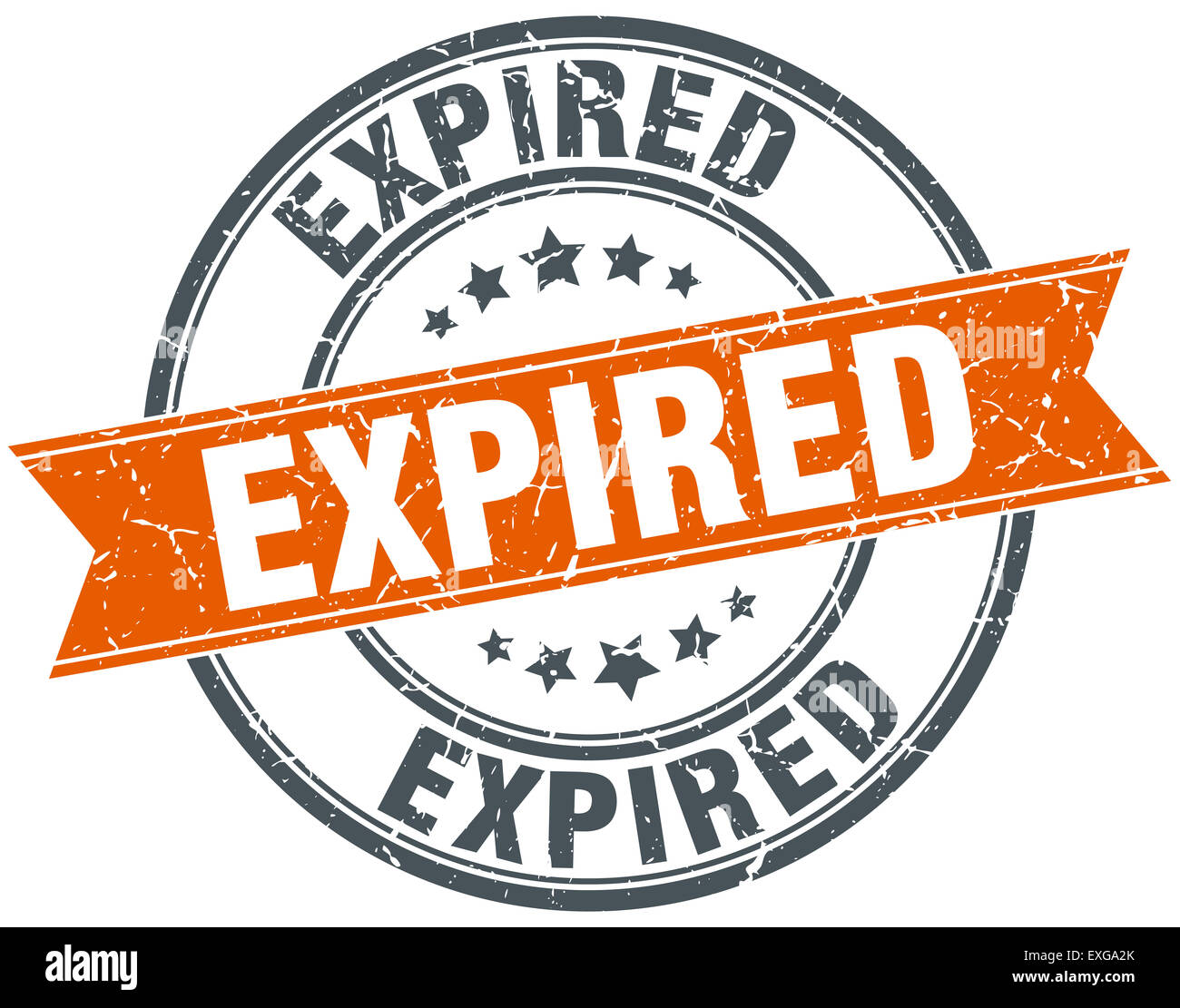 expired round orange grungy vintage isolated stamp Stock Photo - Alamy