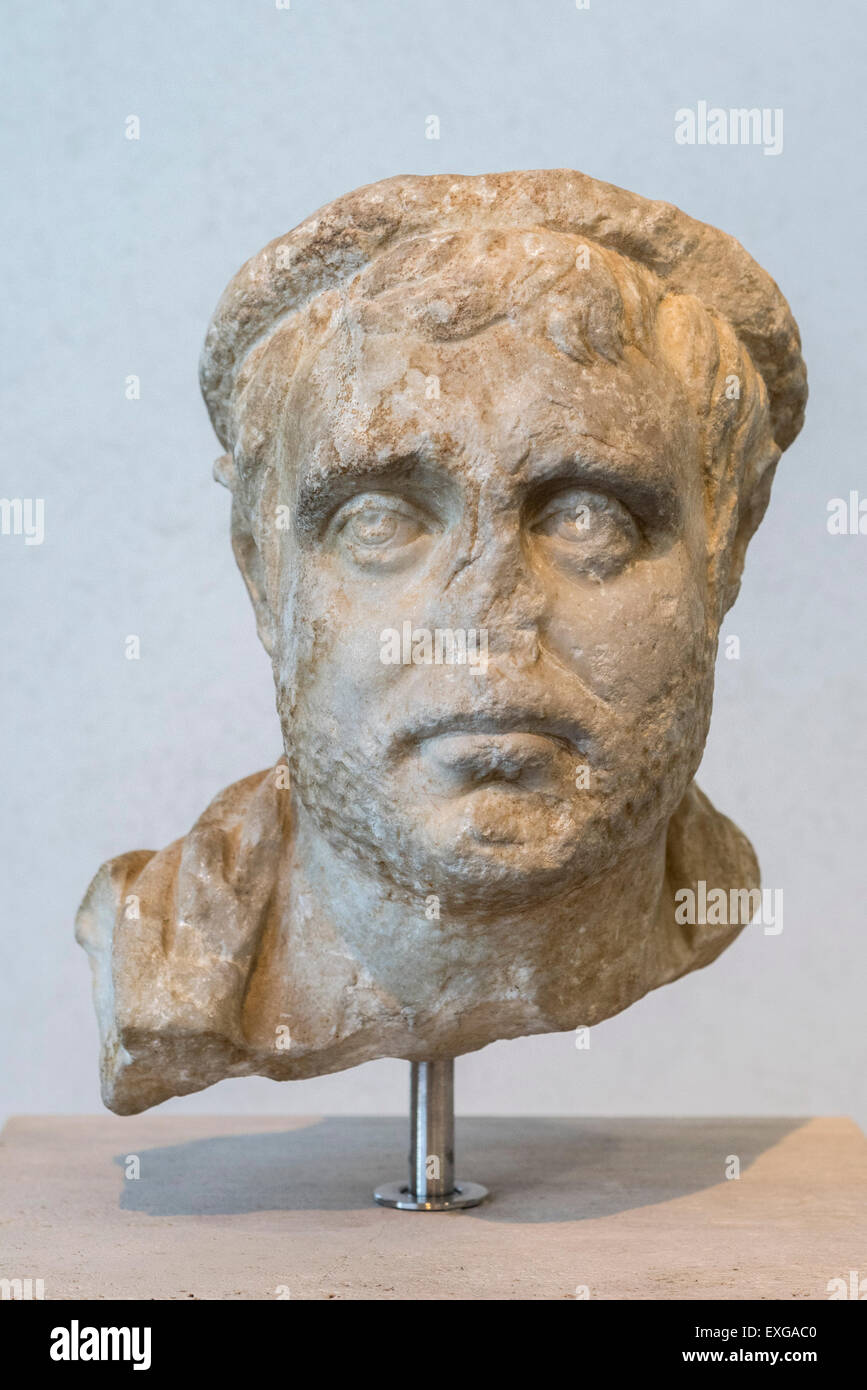Rome. Italy. Portrait bust of Roman Emperor Balbinus (238 AD). Palazzo ...