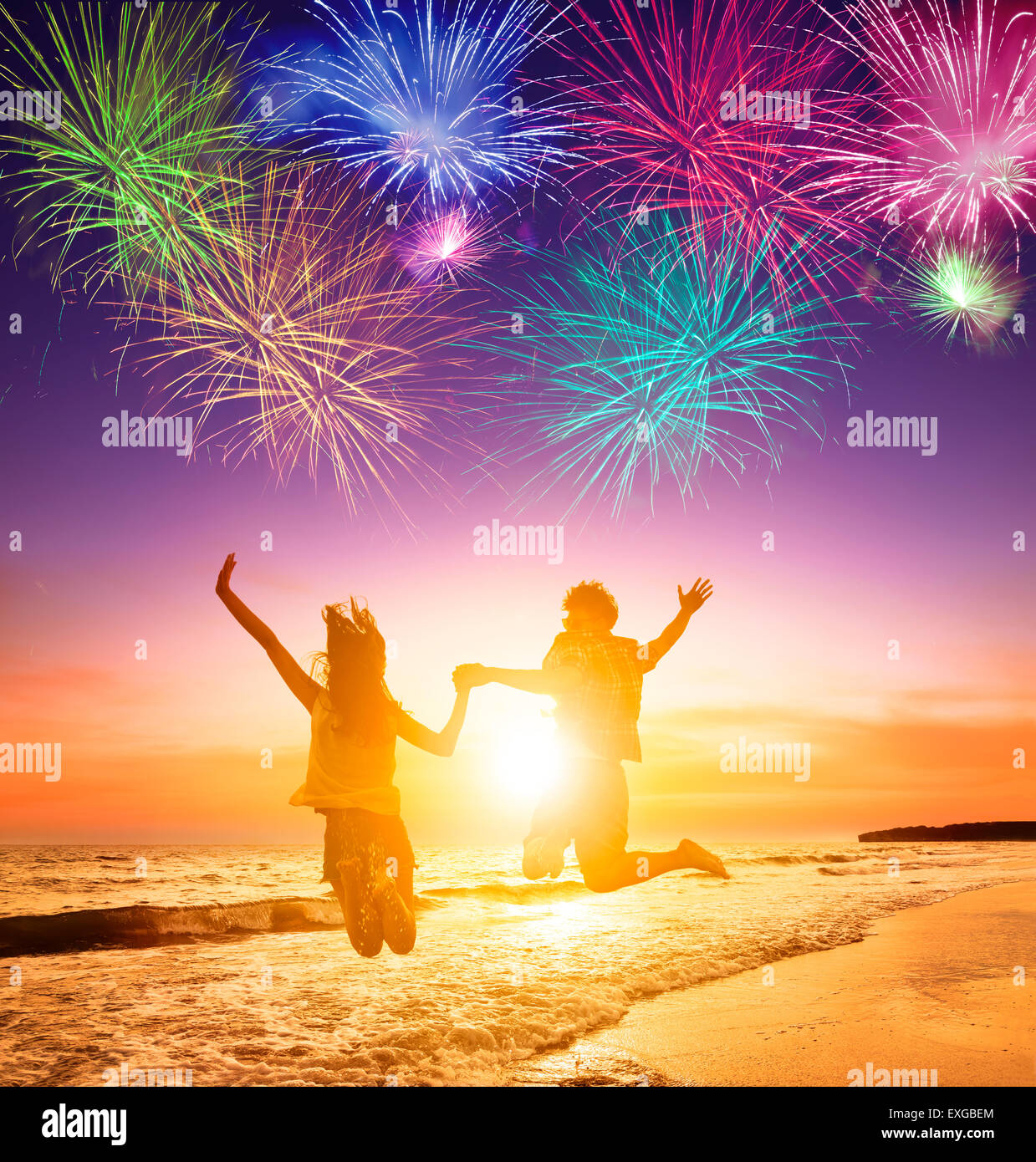 Fireworks Beach Photography