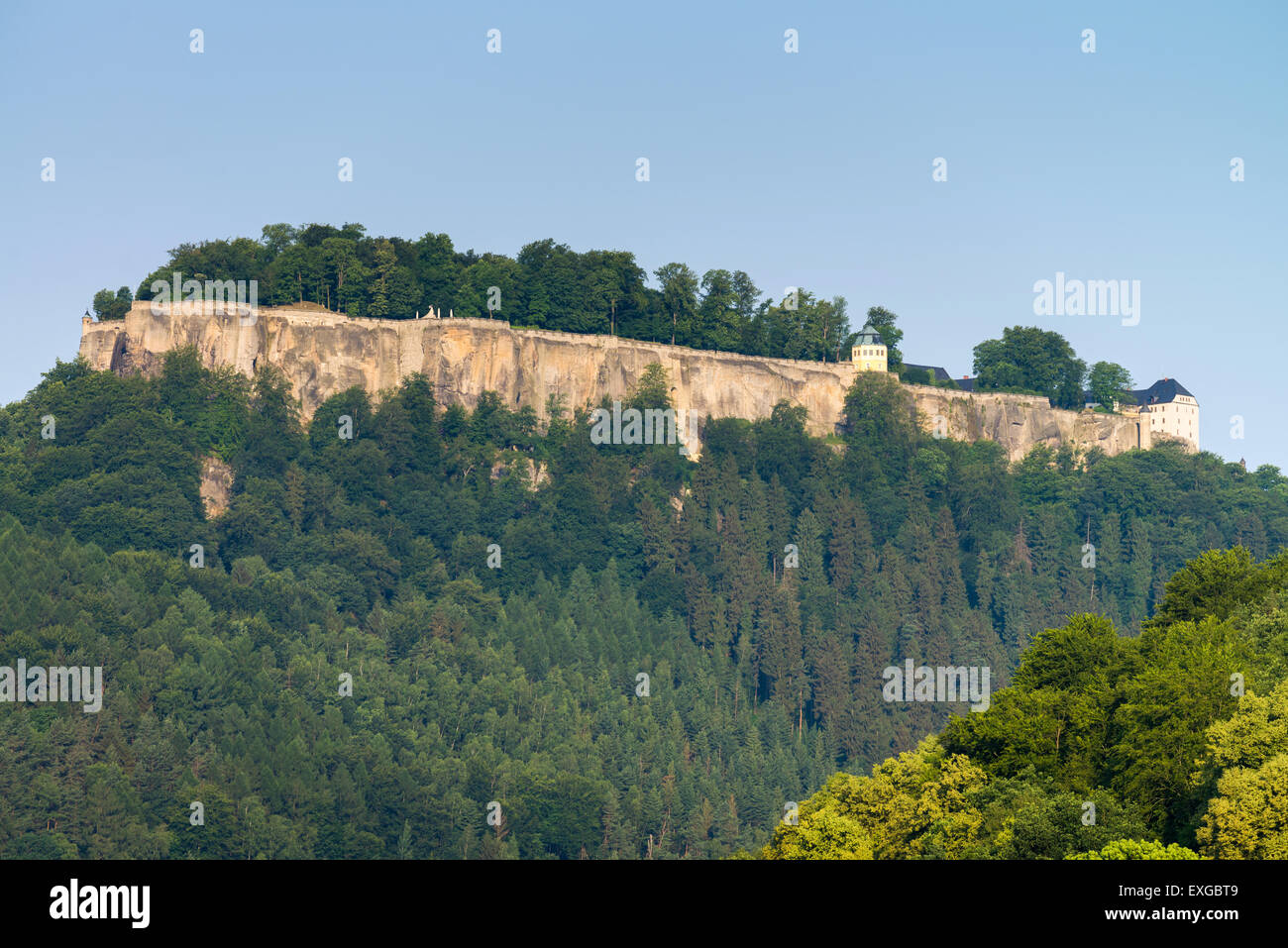 Fortress Koenigstein on hilltop, Saxonian Swiss, Saxony, Germany ...