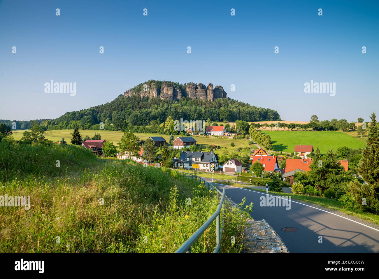 Fortress Koenigstein on hilltop, Saxonian Swiss, Saxony, Germany ...