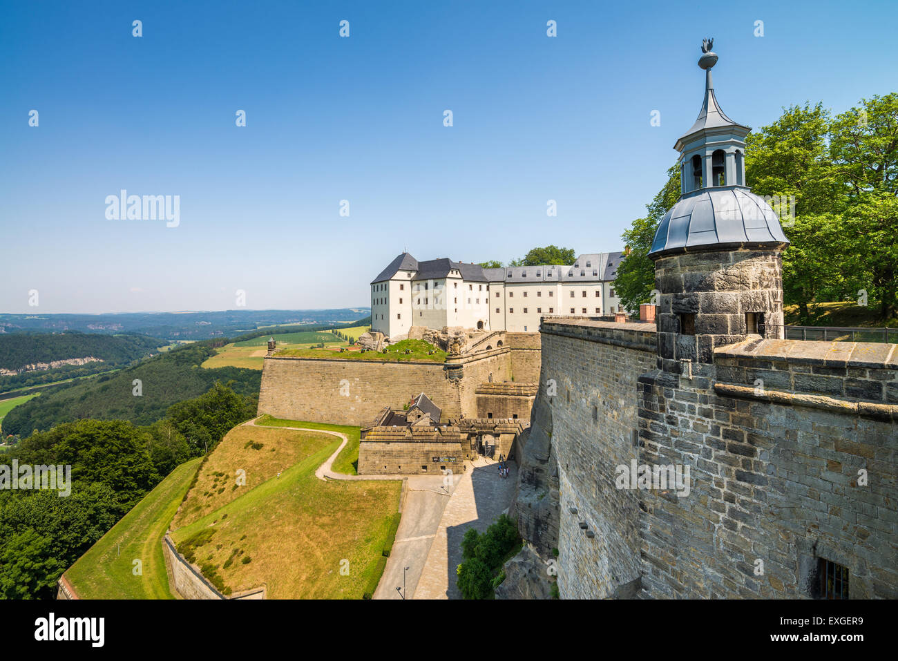 Fortress Koenigstein, Saxonian Swiss, Saxony, Germany, Europe Stock ...