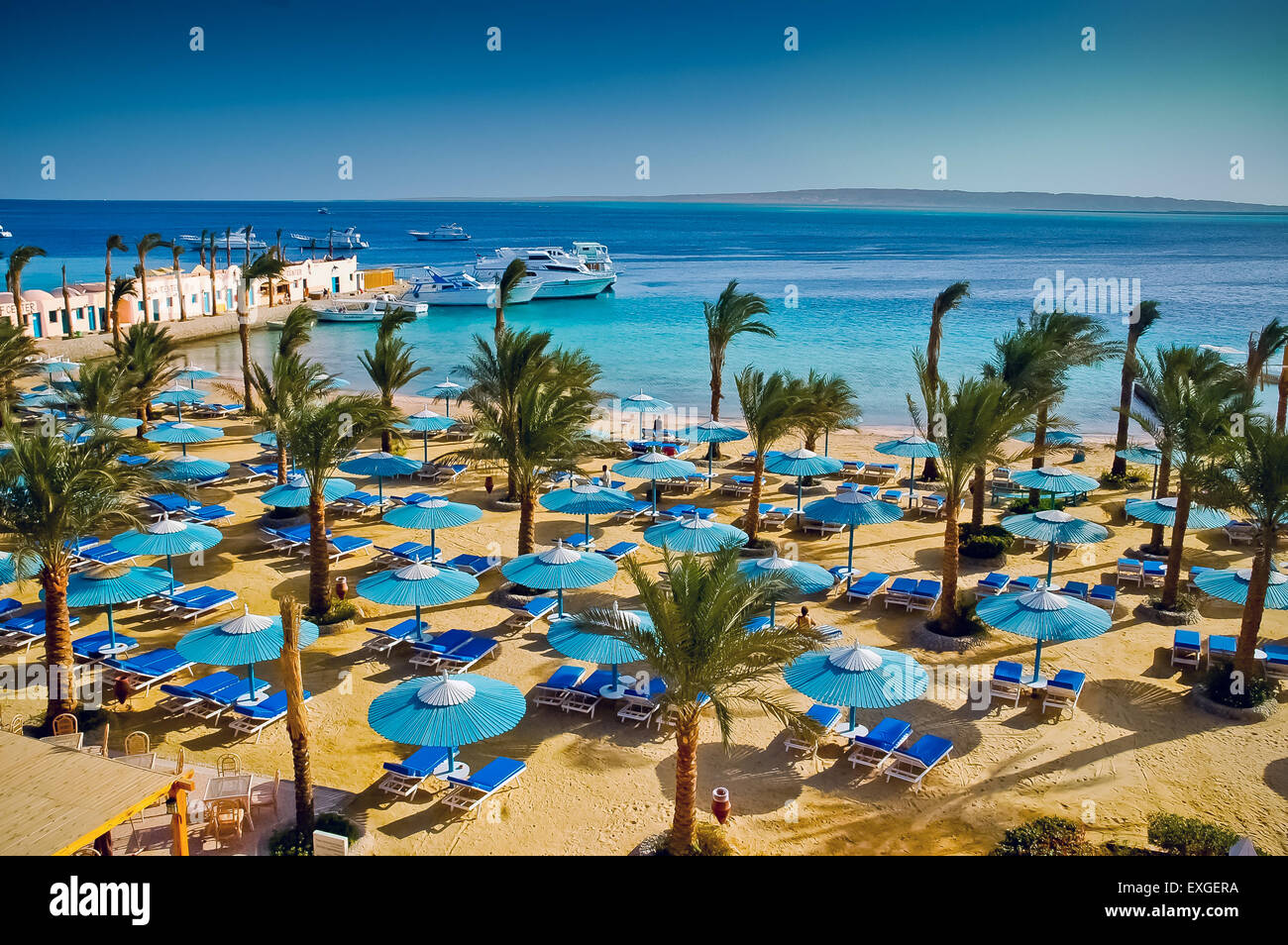 The sea view and beach in Egypt Stock Photo - Alamy
