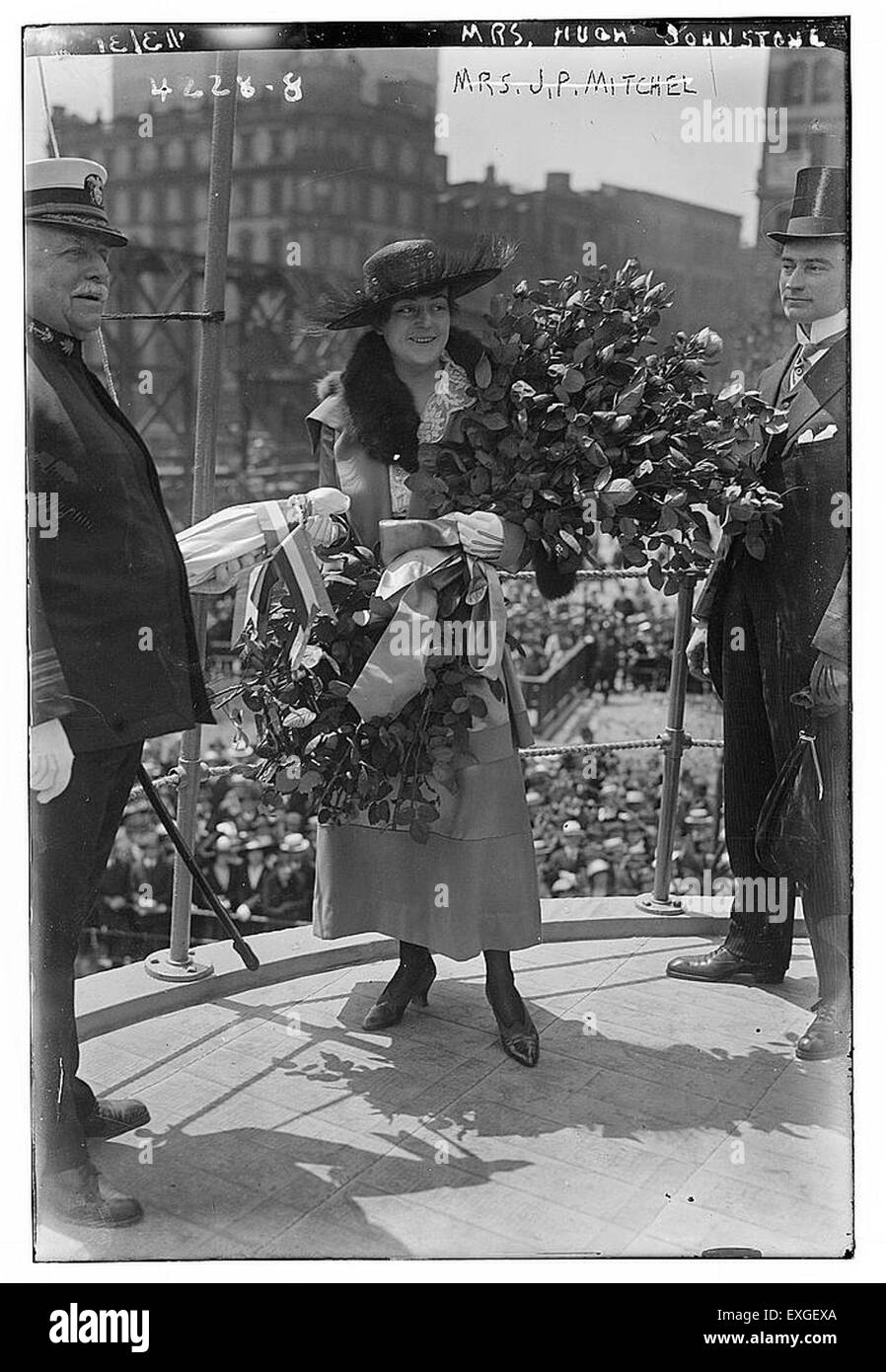 A formal portrait of Mrs. Hugh Johnstone, capturing her likeness in a ...