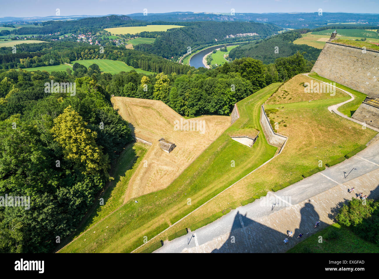 Fortress Koenigstein, Saxonian Swiss, Saxony, Germany, Europe Stock ...