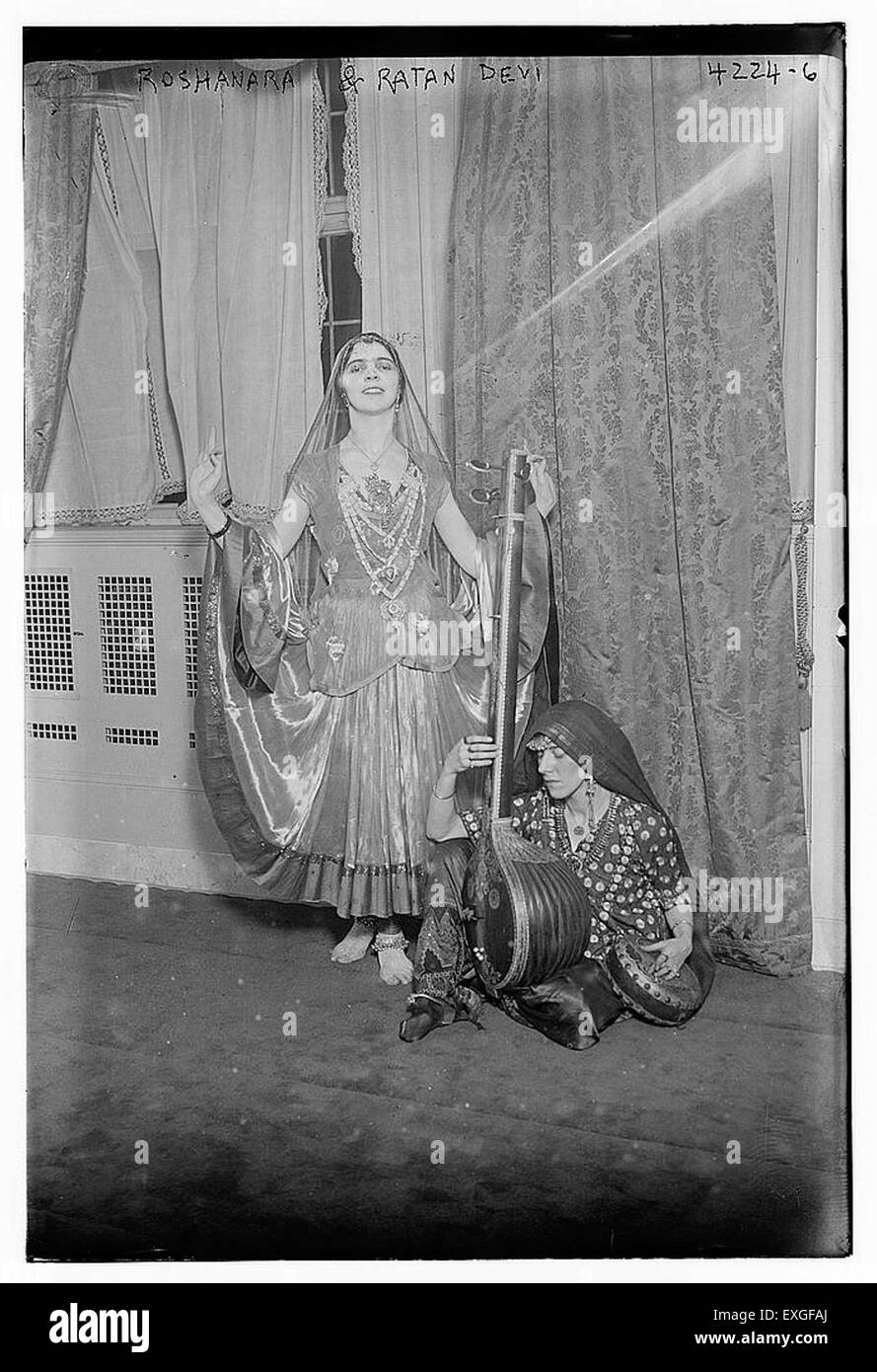 This artwork depicts Roshanara and Ratan Devi, two notable figures ...