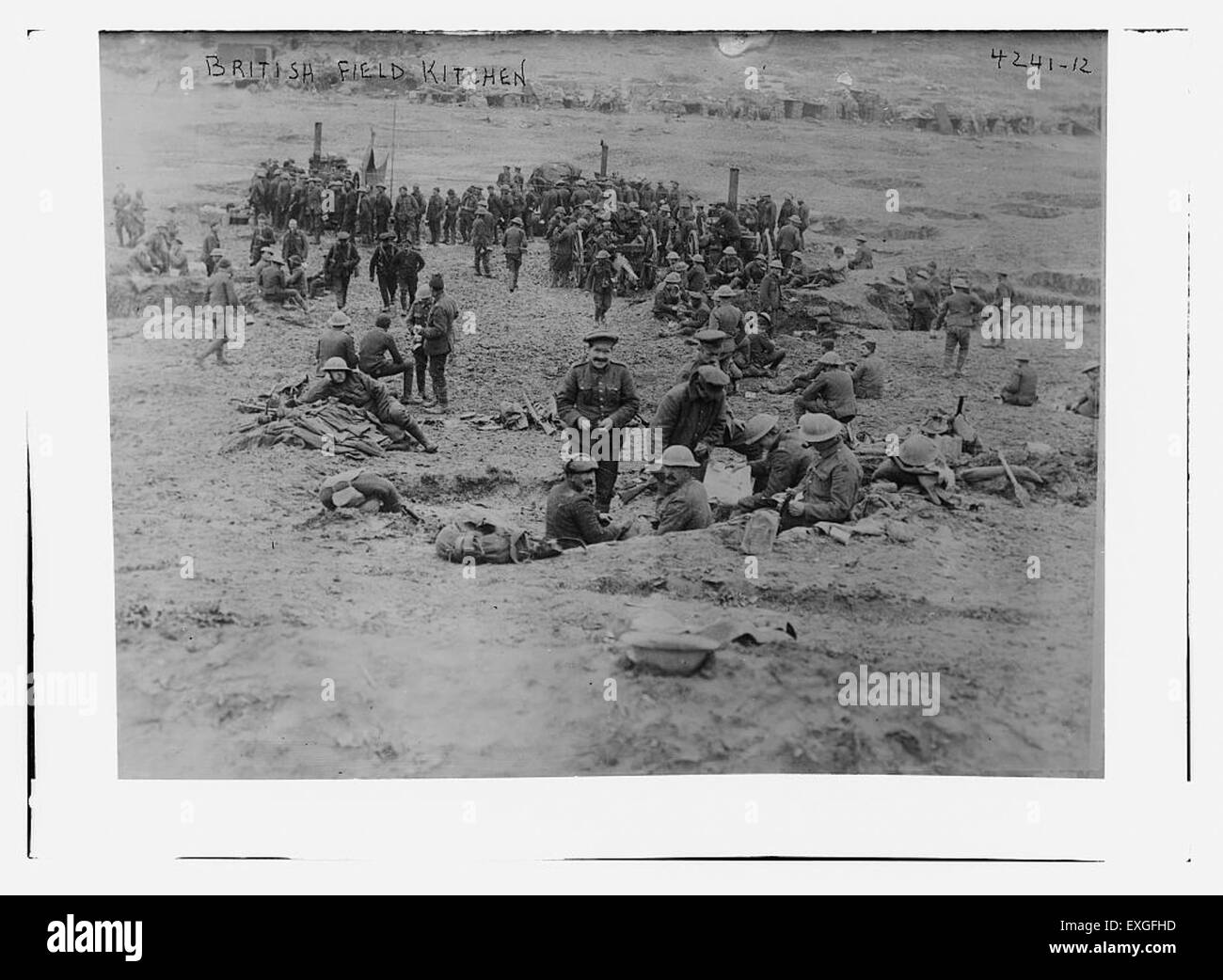 The British field kitchen, as shown in this historical photograph ...