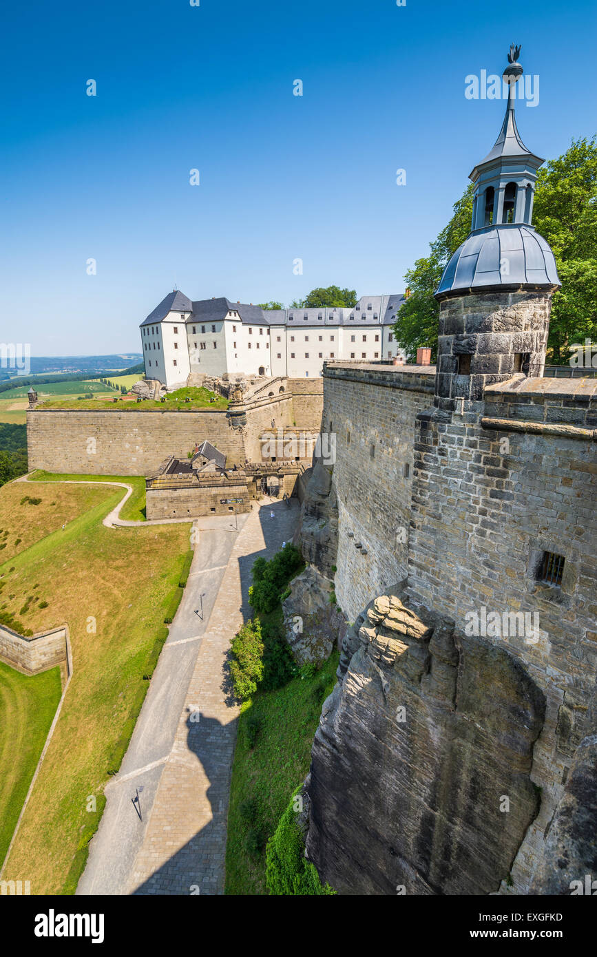 Fortress Koenigstein, Saxonian Swiss, Saxony, Germany, Europe Stock ...