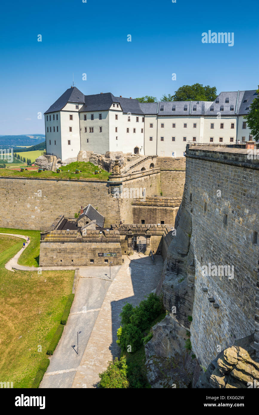 Fortress Koenigstein, Saxonian Swiss, Saxony, Germany, Europe Stock ...