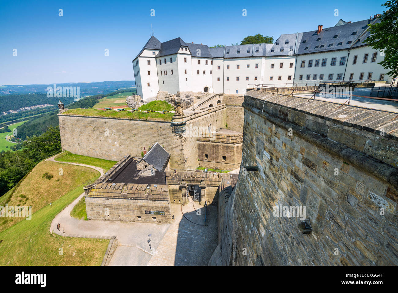 Fortress Koenigstein, Saxonian Swiss, Saxony, Germany, Europe Stock ...