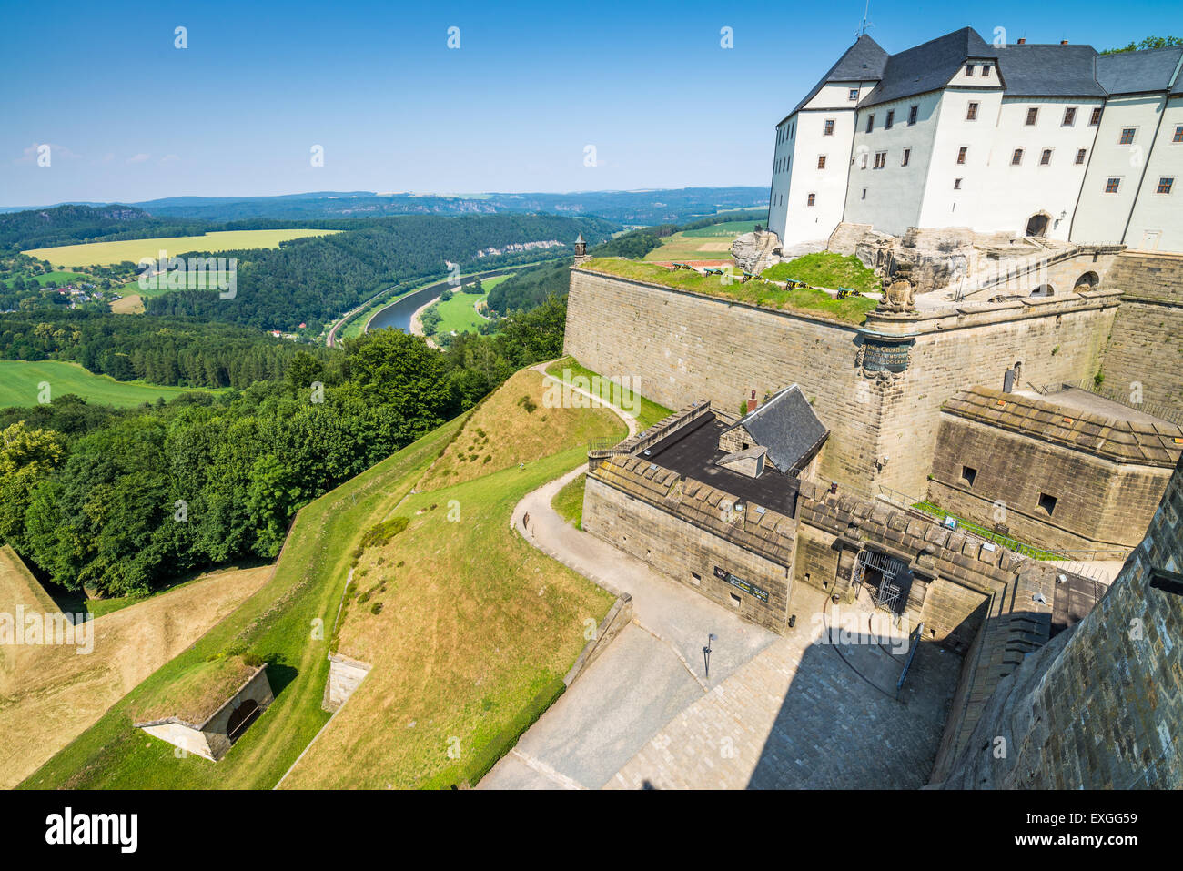 Fortress Koenigstein, Saxonian Swiss, Saxony, Germany, Europe Stock ...