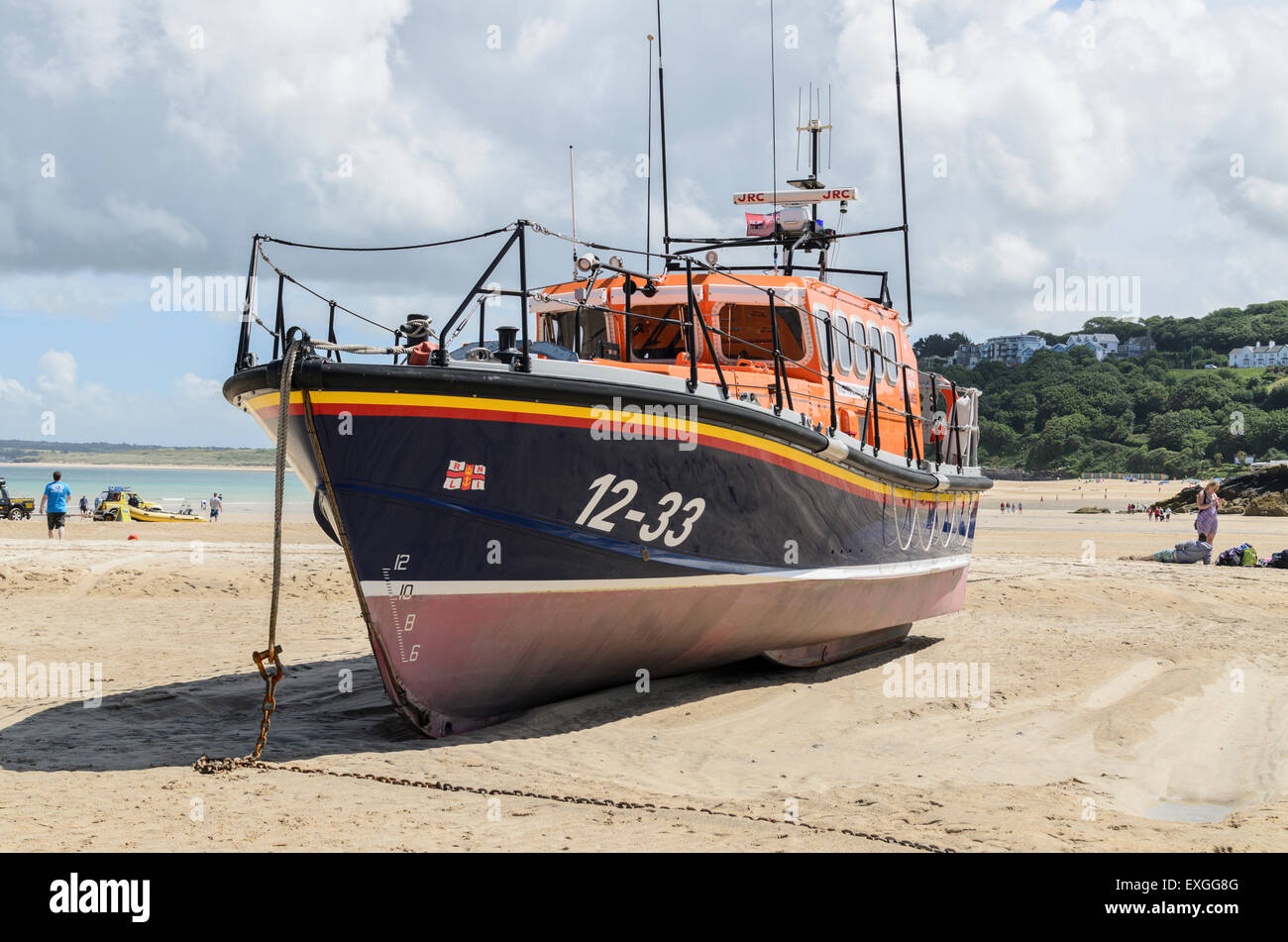 A Lifeboat, based at St Ives, Cornwall, England, UK. The Lifeboat is ...
