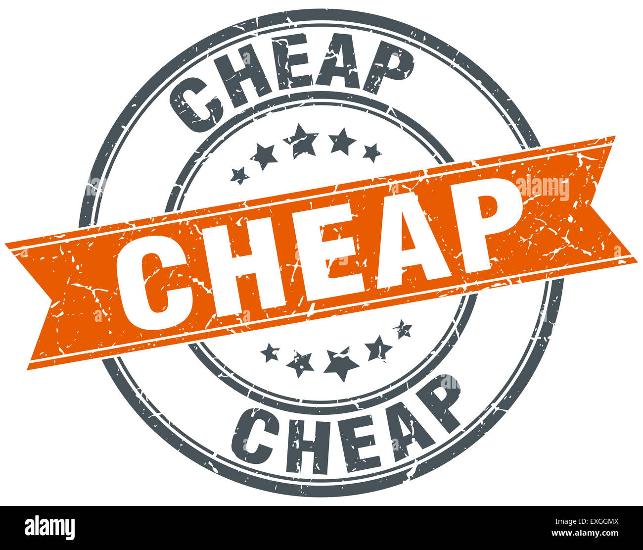 cheap round orange grungy vintage isolated stamp Stock Photo - Alamy
