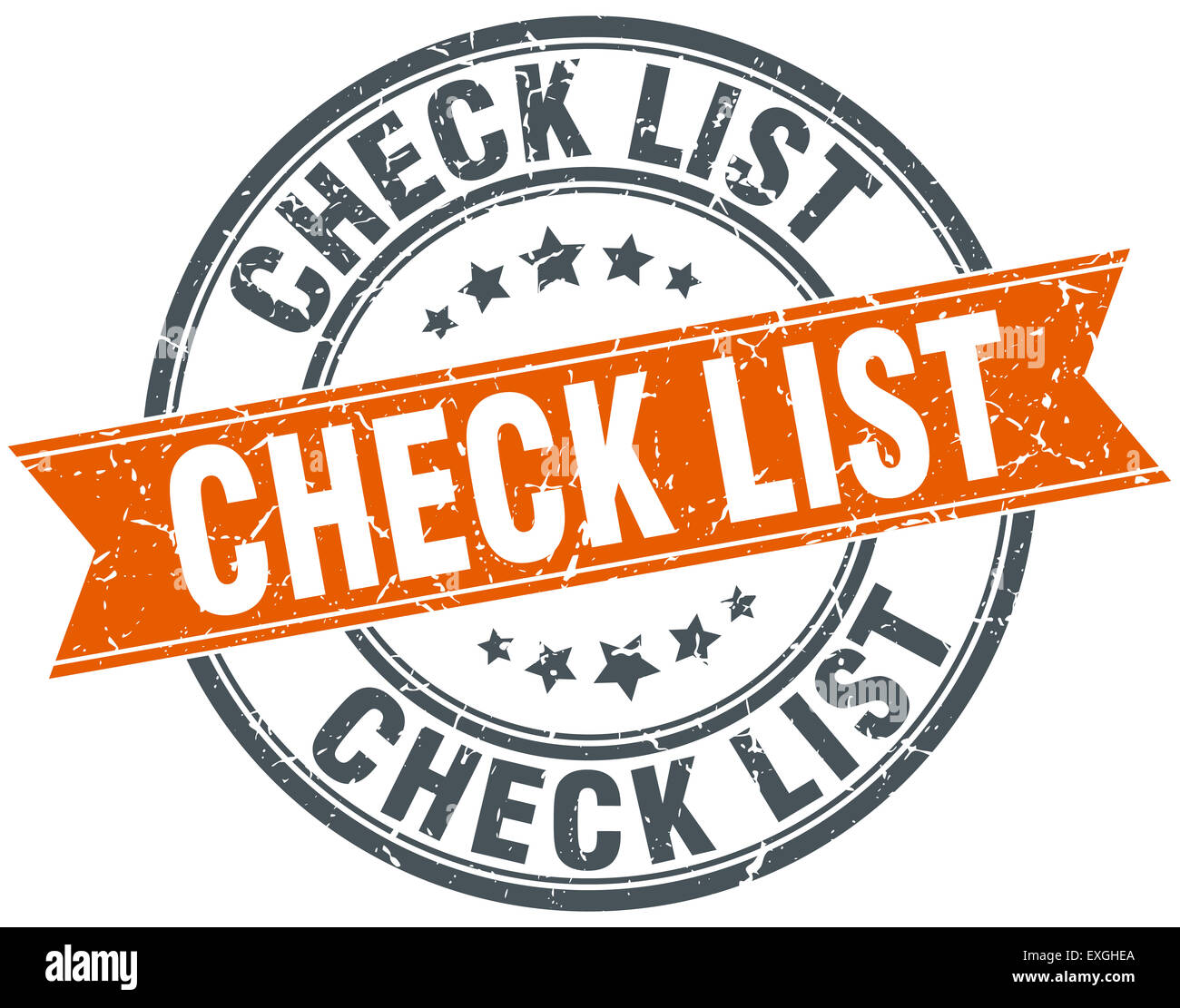 Check list round stamp hi-res stock photography and images - Alamy