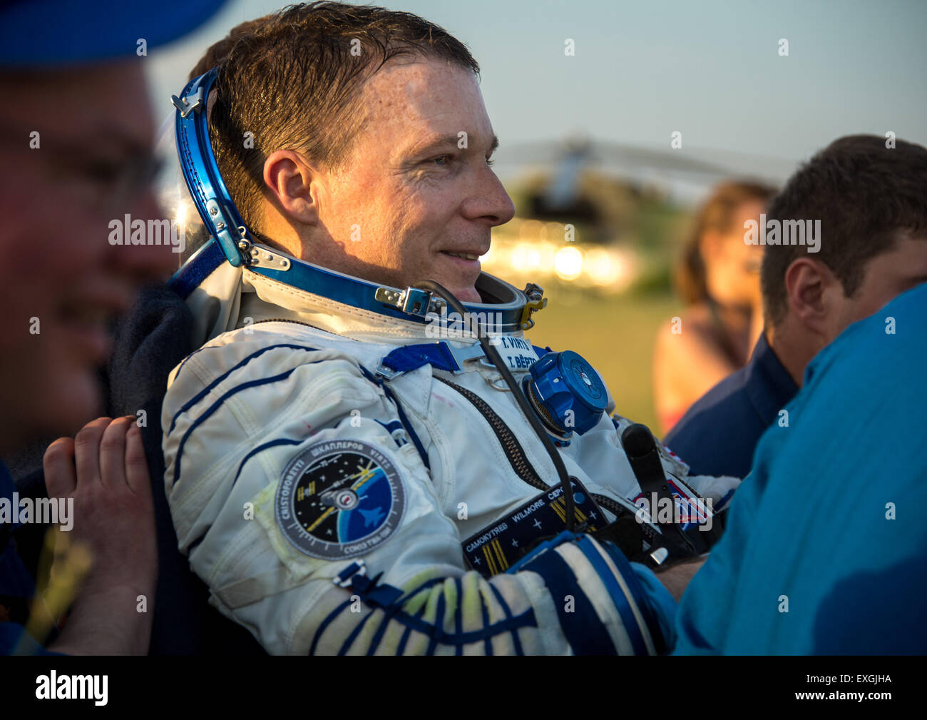Expedition 43 commander Terry Virts, cosmonaut Anton Shkaplerov, and ...