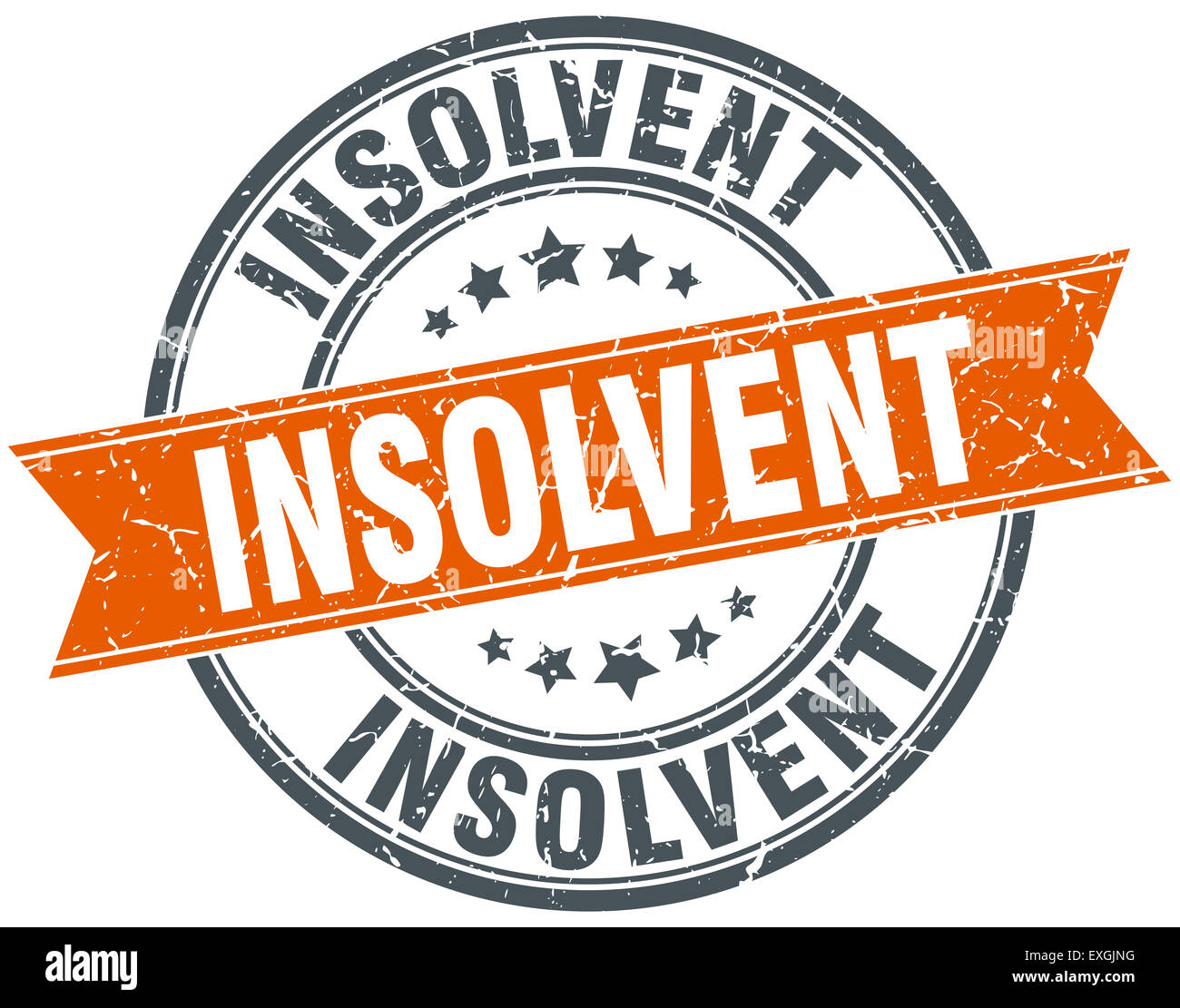insolvent round orange grungy vintage isolated stamp Stock Photo - Alamy