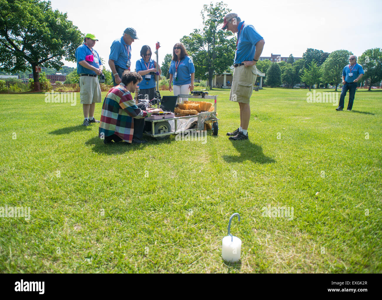 At the 2015 Sample Return Robot Challenge, staff and participants ...