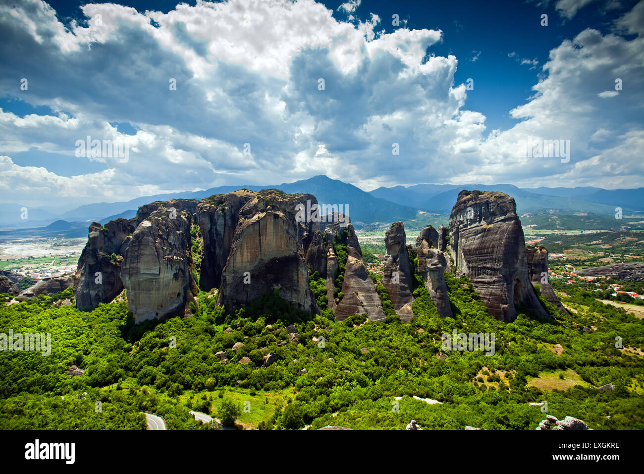 The view of Meteora rocks in Greece Stock Photo - Alamy