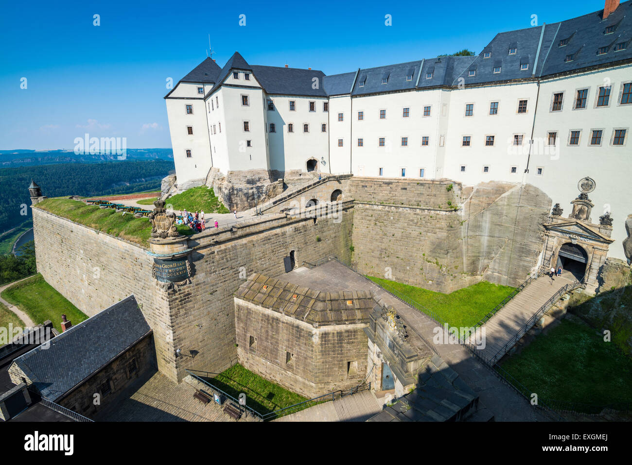 Fortress Koenigstein, Saxonian Swiss, Saxony, Germany, Europe Stock ...