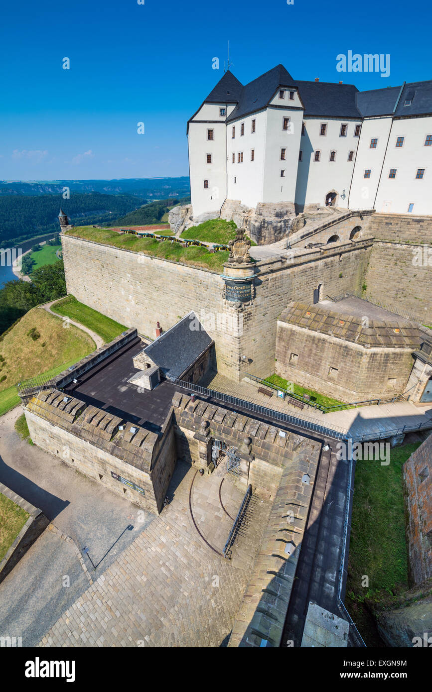 Fortress Koenigstein, Saxonian Swiss, Saxony, Germany, Europe Stock ...