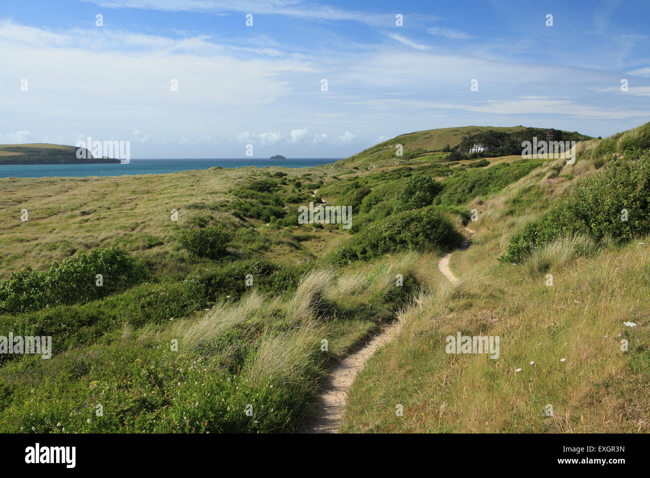 Coastal path from Rock to Polzeath, Camel estuary, North Cornwall ...