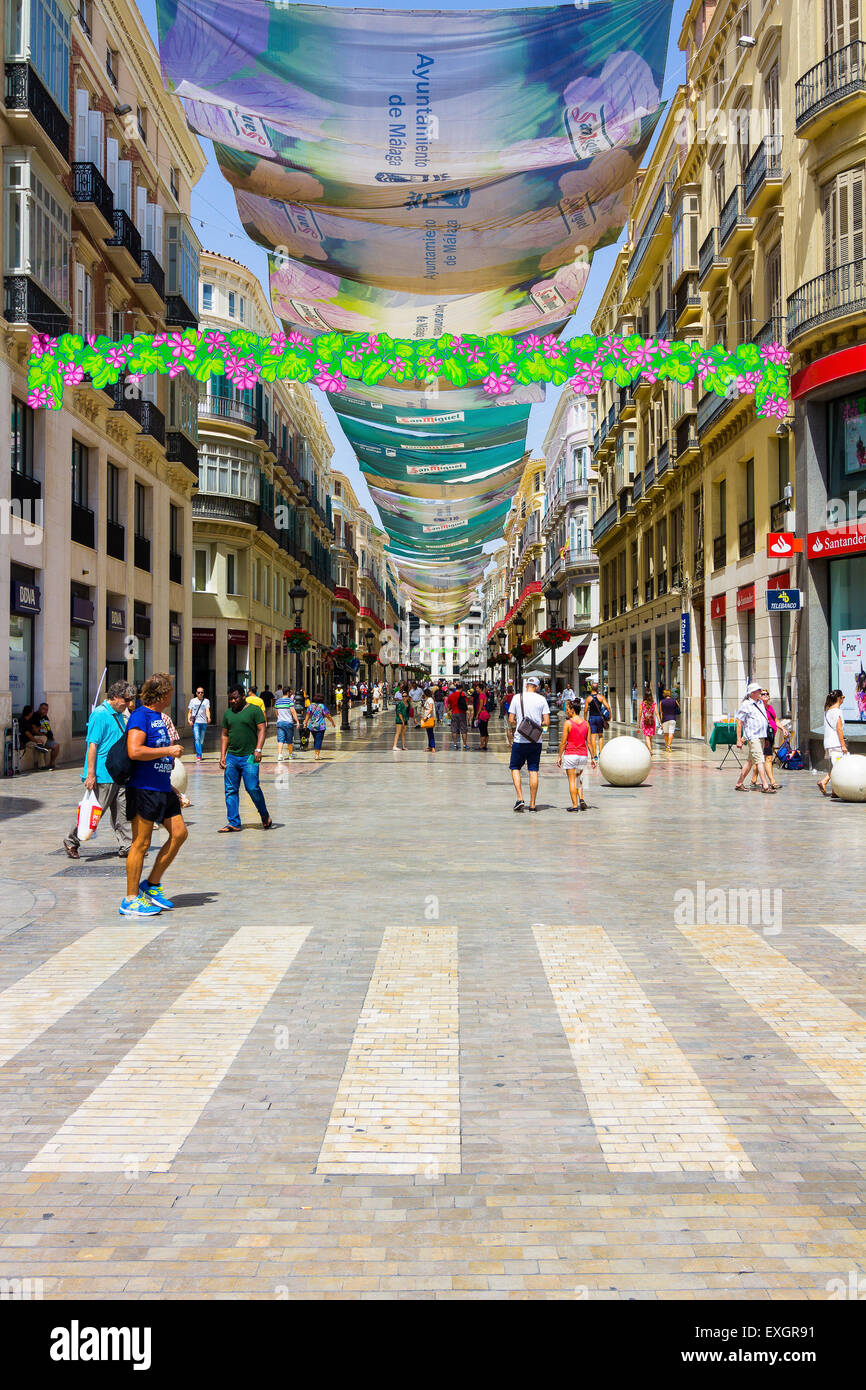 Famous Marques de Larios street in town Malaga, Spain Stock Photo - Alamy