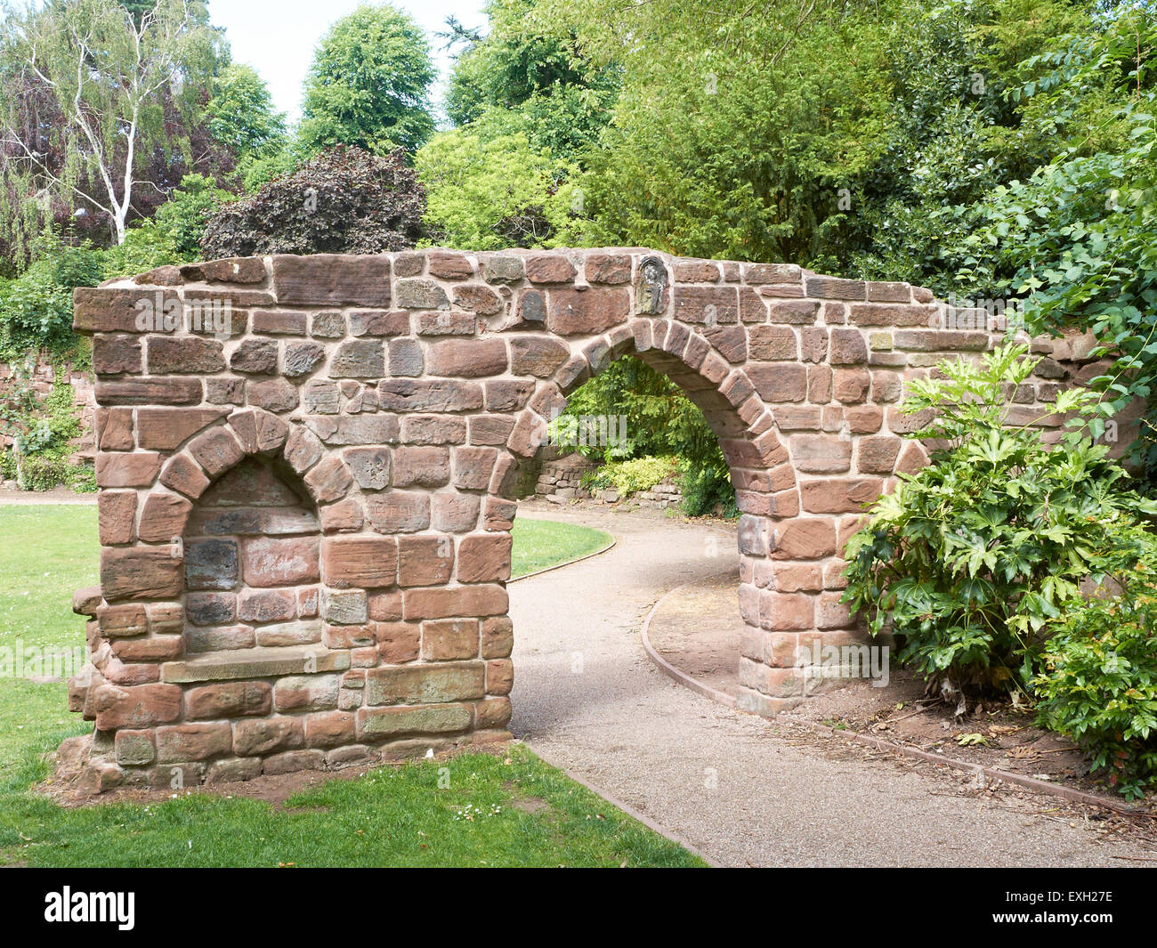 The Old Shipgate Arch in The Quarry Garden as part of Grosvenor Park in ...