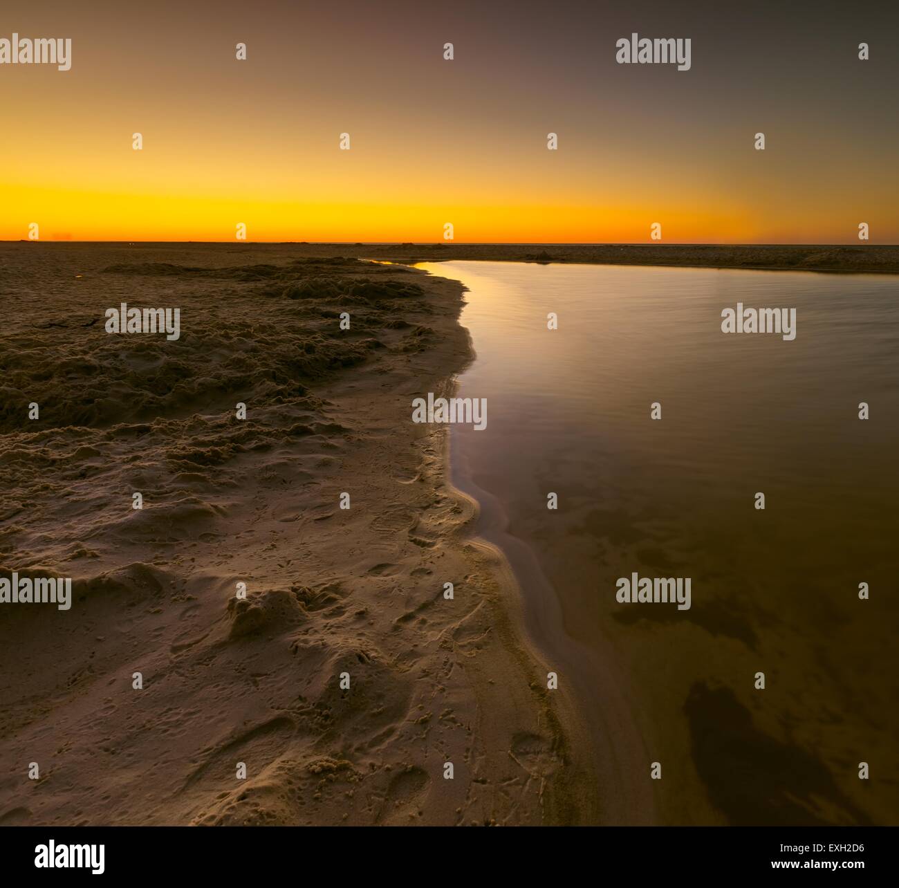 Beautiful sunset over Baltic sea. Summer landscape of polish sea beach ...