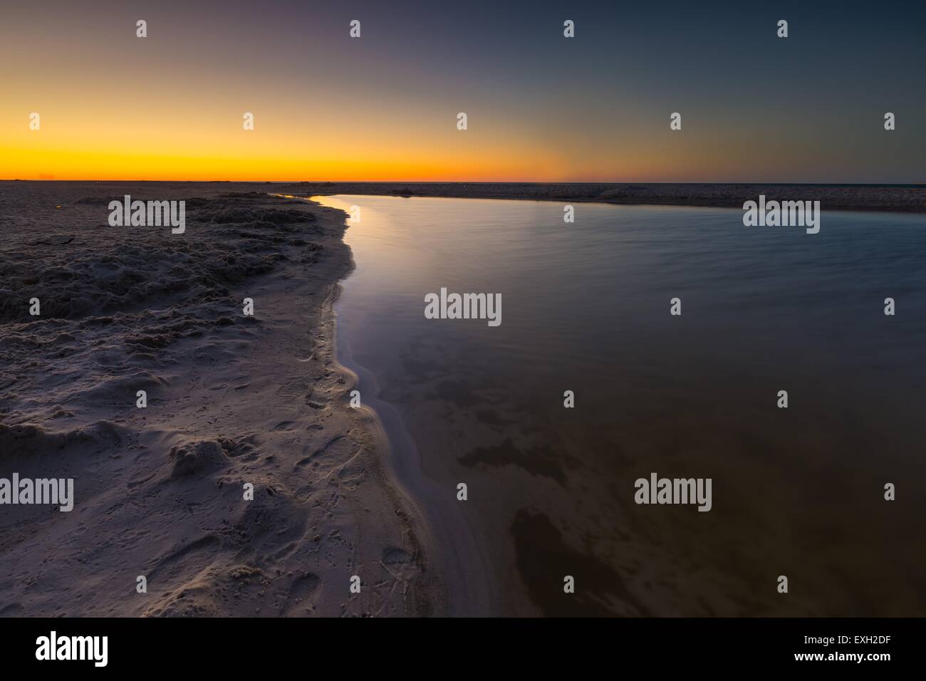 Beautiful sunset over Baltic sea. Summer landscape of polish sea beach ...