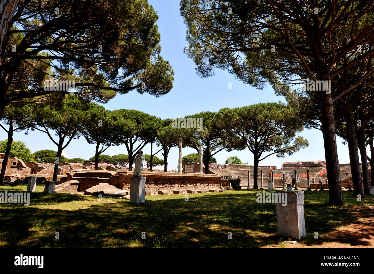 View of the ruins of Ostia Antica, the ancient port of Rome Italy ...