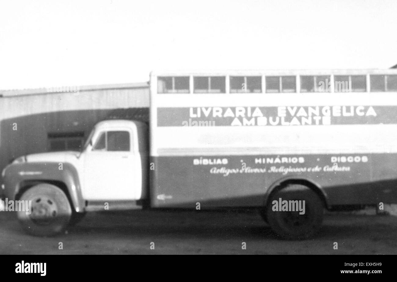 A 1962 Bookmobile, serving as a mobile library offering books and ...
