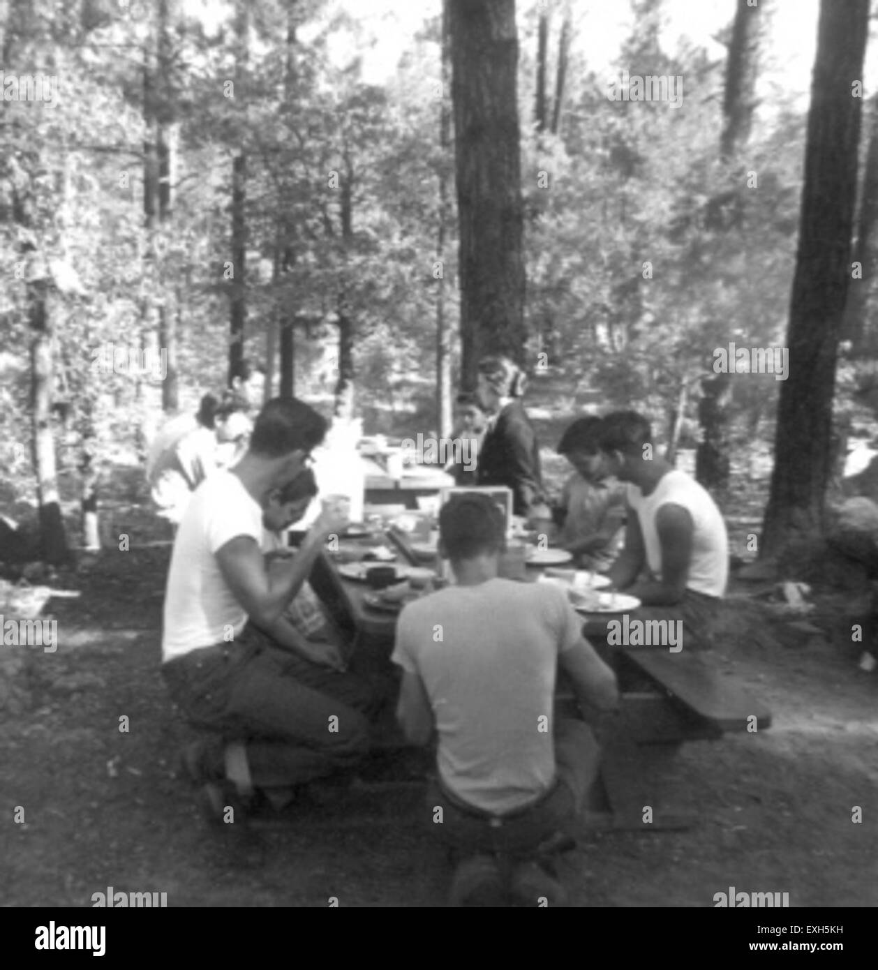 Group camping trip Black and White Stock Photos & Images - Alamy