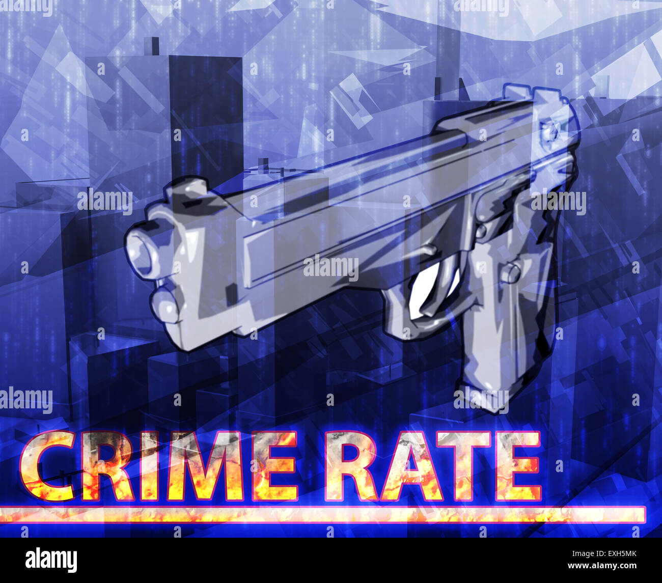Abstract background digital collage concept illustration crime rate ...