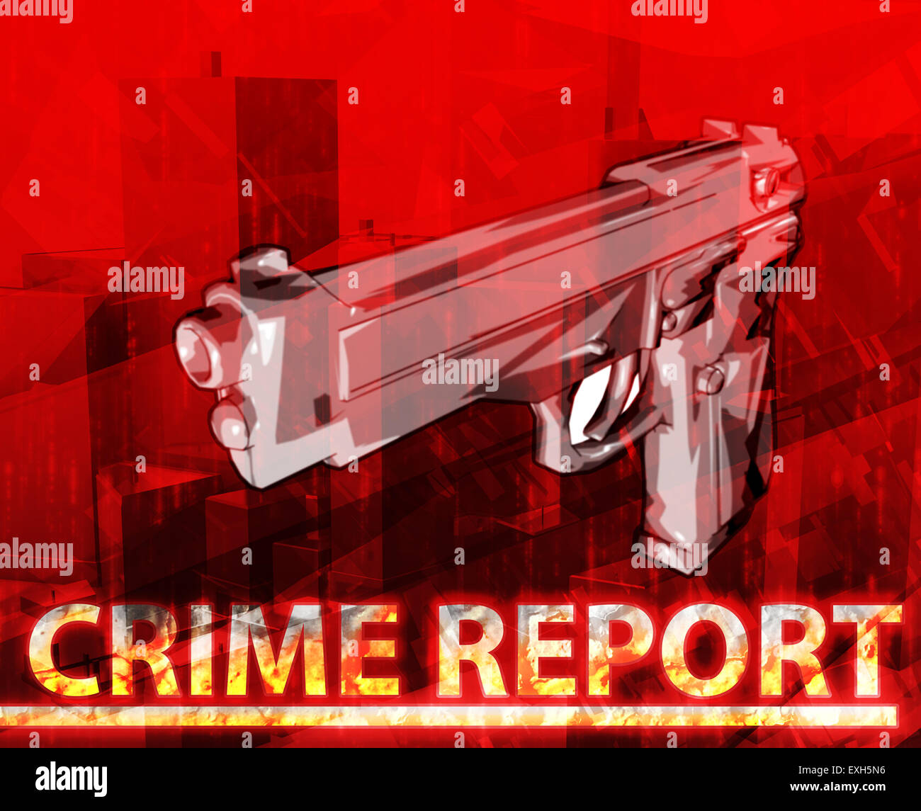 Abstract background digital collage concept illustration crime report ...