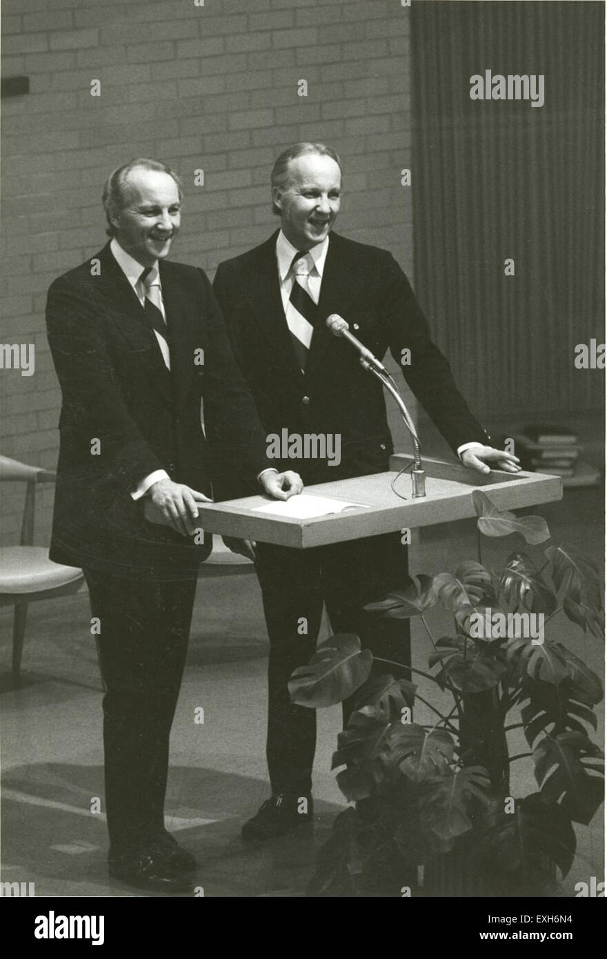 This photograph shows Bill and Bob Detweiler during the Calvary Hour in ...