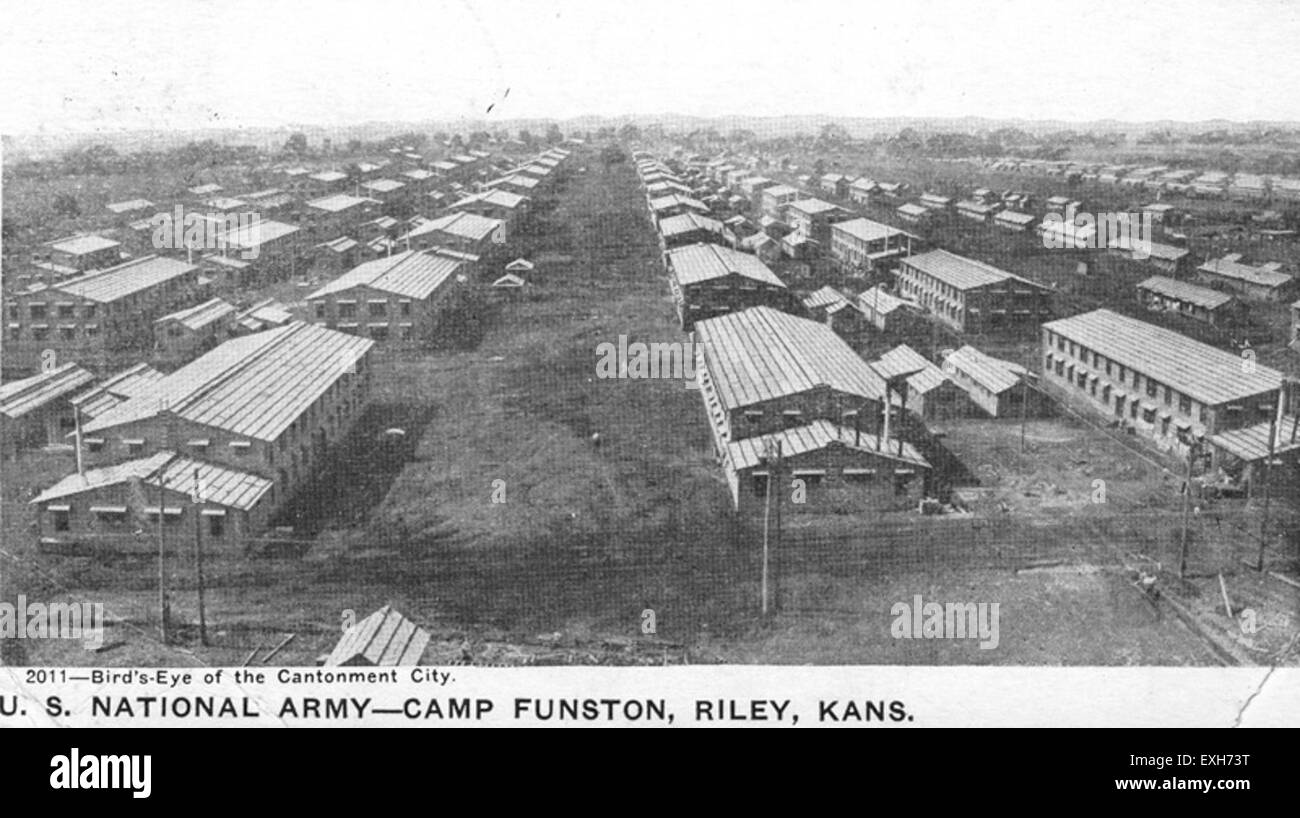 Camp Funston (printed postcard) 1 Stock Photo - Alamy
