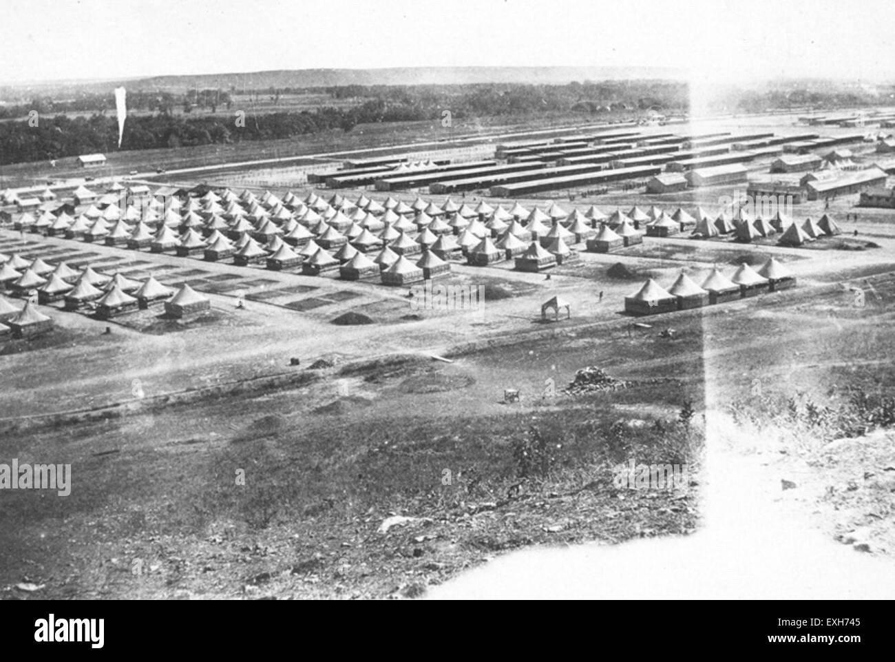 This photo of Camp Funston from a distance shows the camp's expansive ...