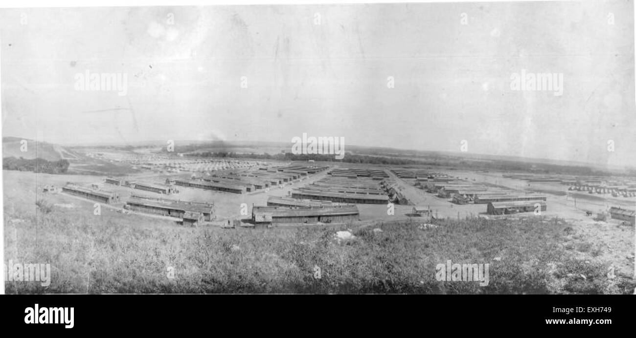 A panoramic view of Camp Funston, a military training site during World ...