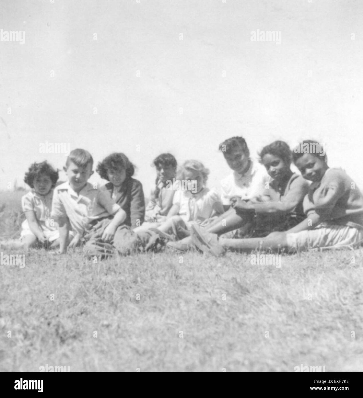 This image shows children at the Fresh Air Camp in Hubbard, Oregon ...