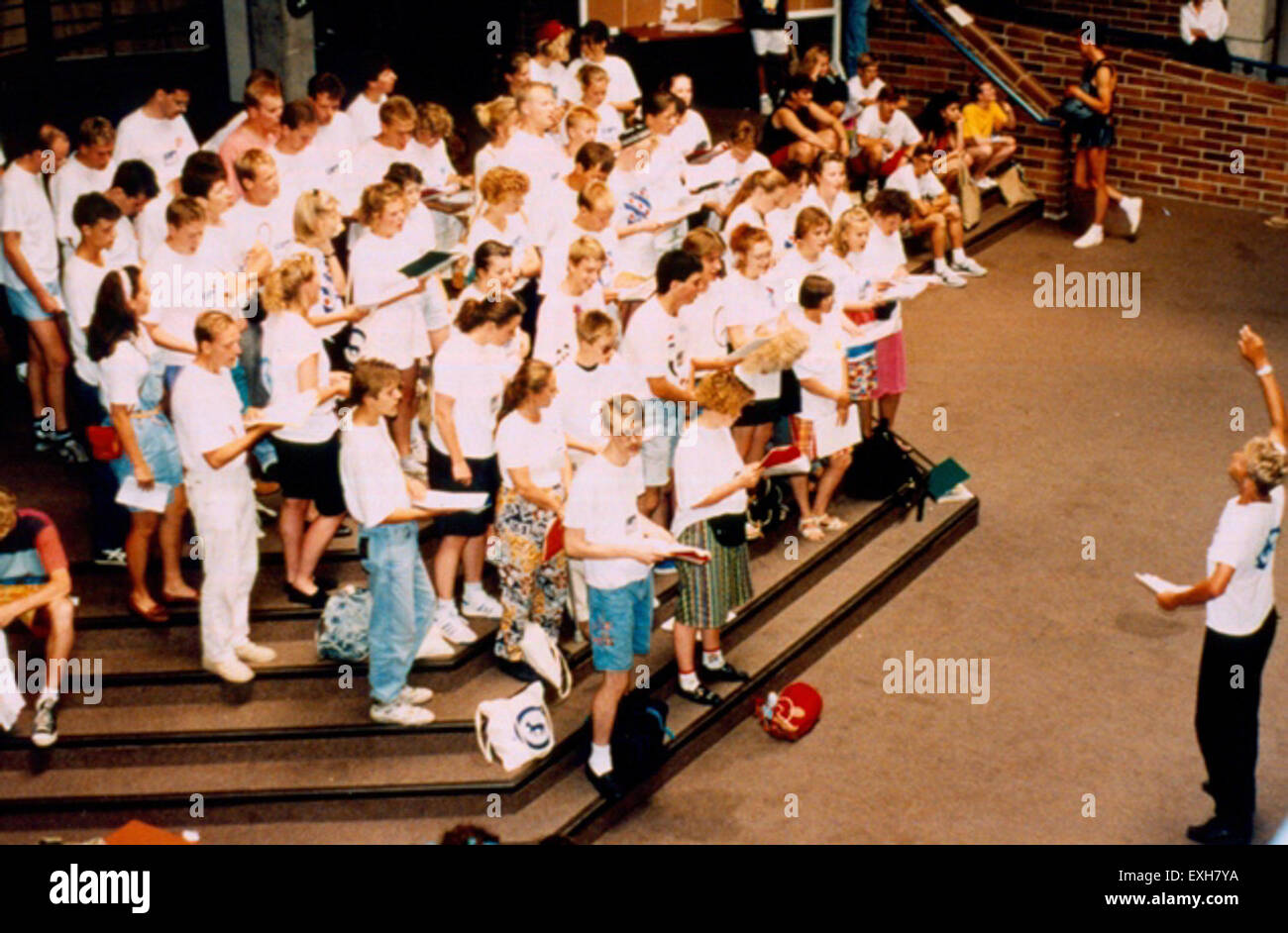 A choir rehearsal at the Mennonite World Conference in Winnipeg ...