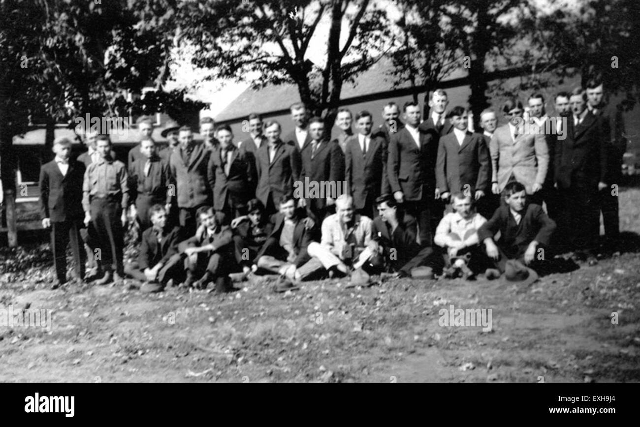A group of conscientious objectors (COs) is pictured at Fairview Farm ...
