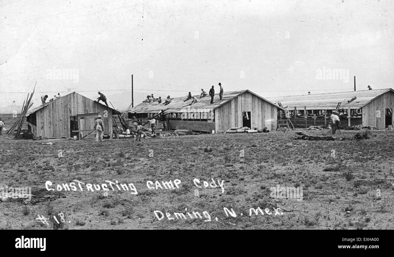 This photograph shows the construction of Camp Cody, a facility built ...